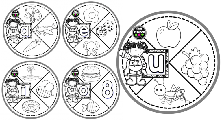 Los círculos de las vocales para preescolar y primer grado de primaria ...