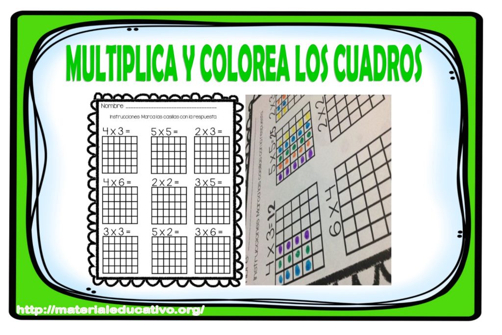 Fabulosa ficha multiplica y colorea los cuadros para reforzar las ...
