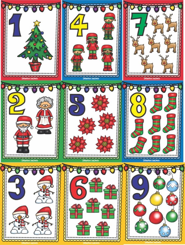 Espectaculares y coloridos números del 1 al 10 motivo navideños ...
