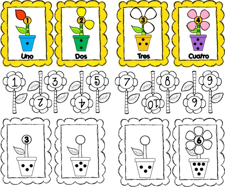 Fabulosos diseños de flores para practicar el conteo en preescolar y ...
