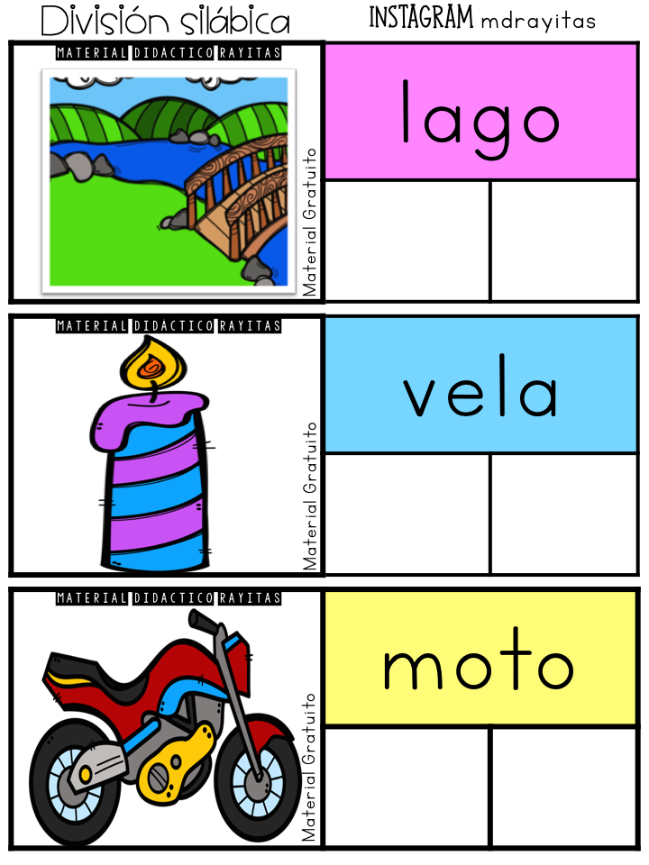 Genial material didáctico para reforzar la división silábica | Material ...