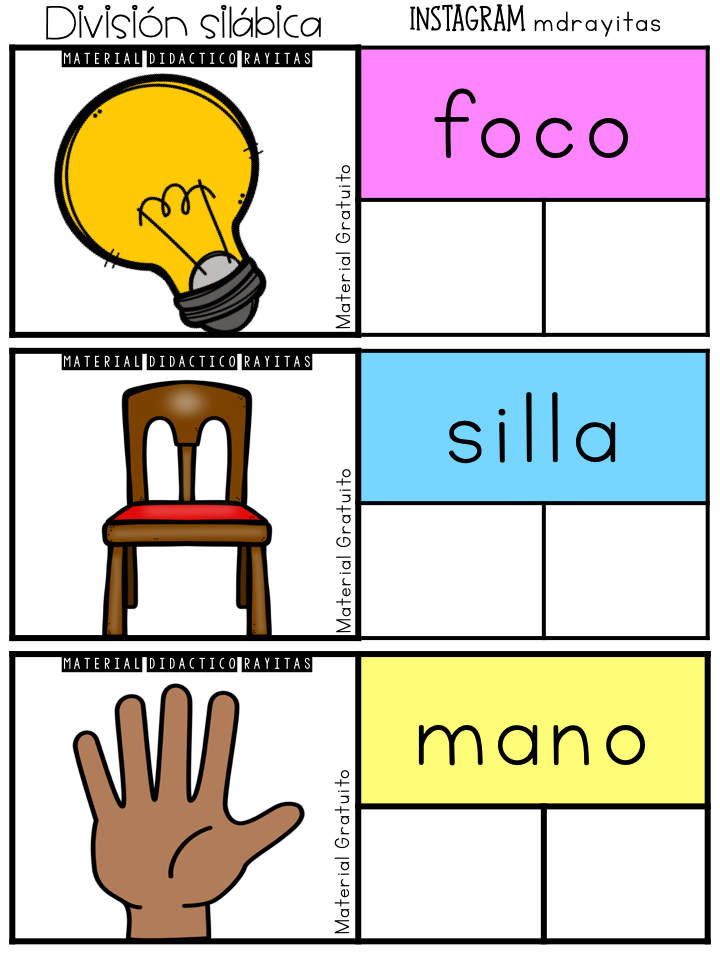 Genial material didáctico para reforzar la división silábica | Material ...