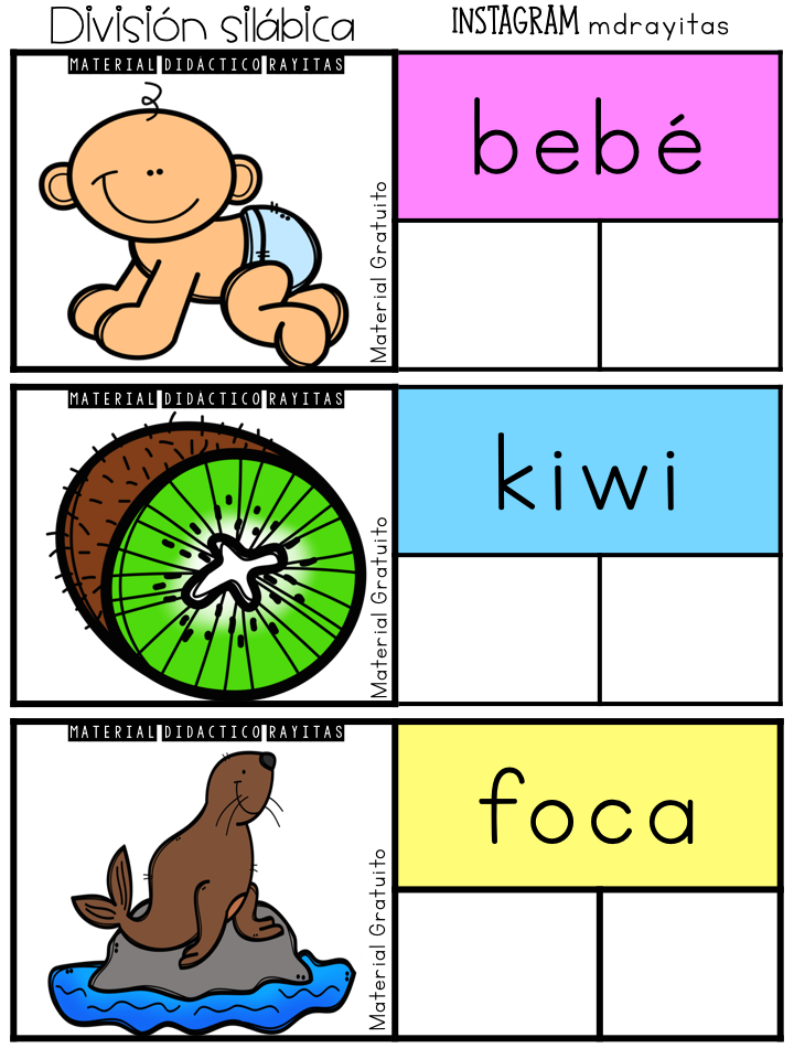 Genial material didáctico para reforzar la división silábica | Material ...