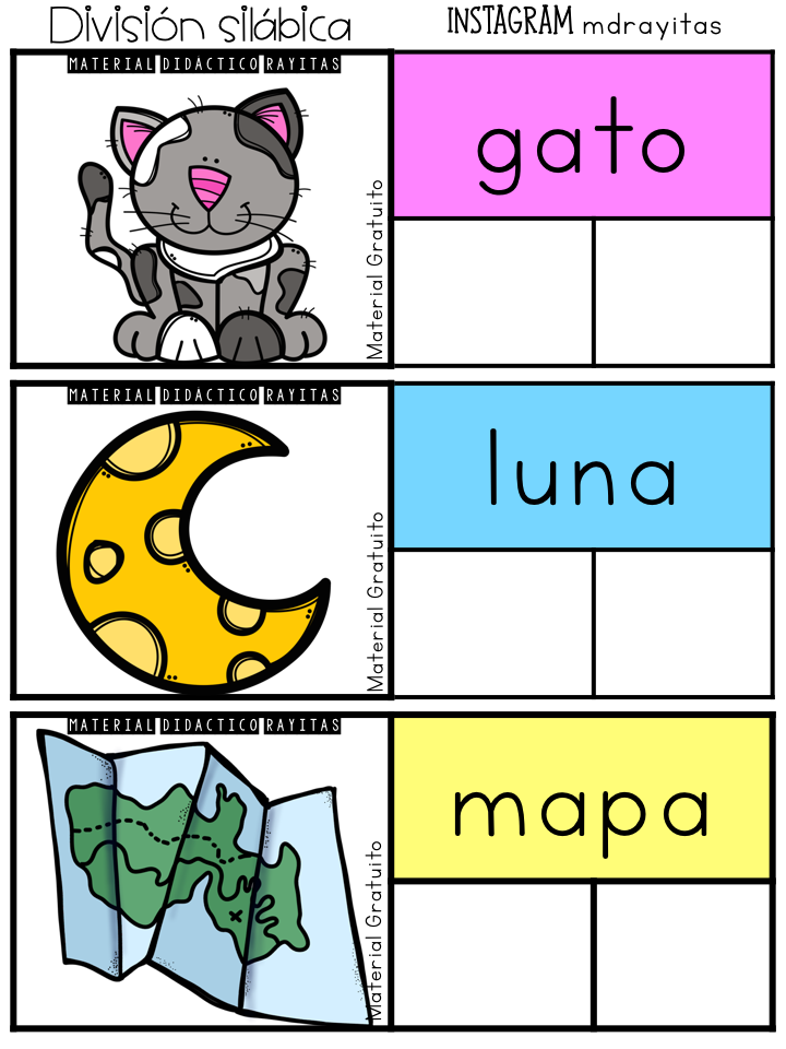Genial material didáctico para reforzar la división silábica | Material ...