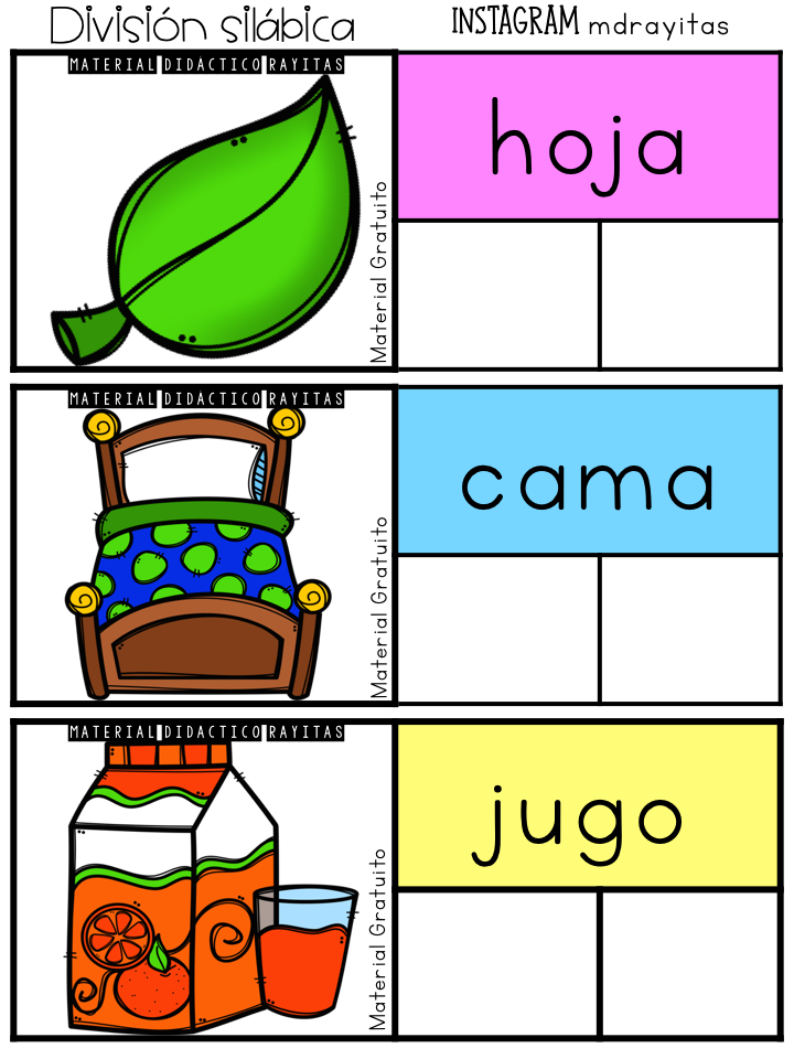 Genial material didáctico para reforzar la división silábica | Material ...