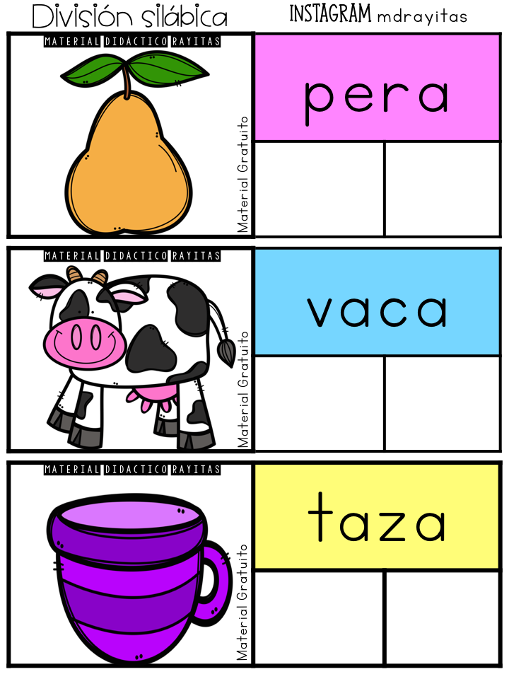 Genial material didáctico para reforzar la división silábica | Material ...