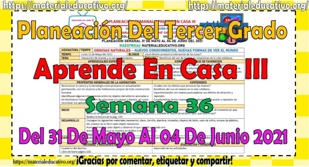 Planeación del tercer grado con actividades de acuerdo a los ...