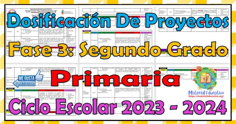 Dosificación de proyectos de la fase 3 del segundo grado de primaria para el ciclo escolar 2023 ...