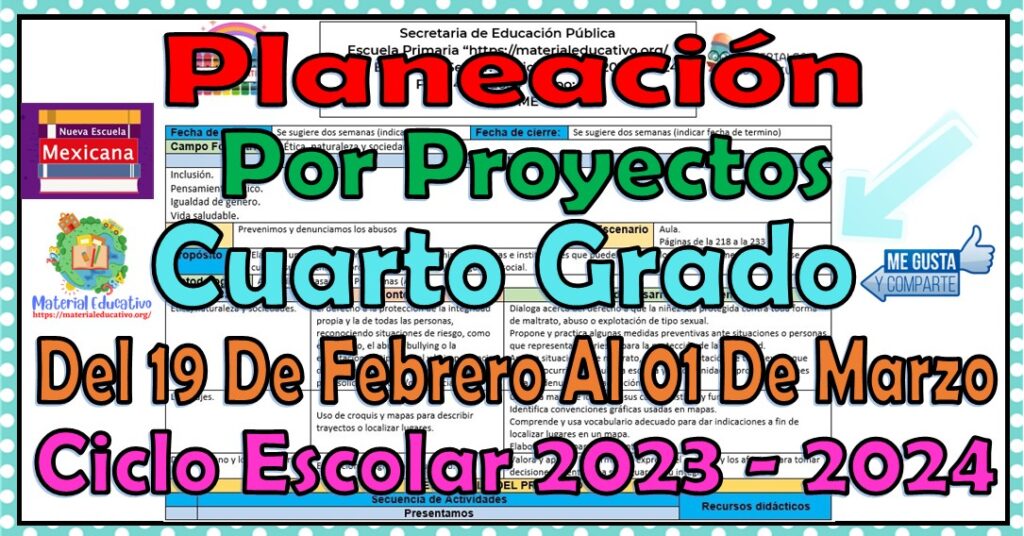 Planeación4toGradoFebreroME | Material Educativo