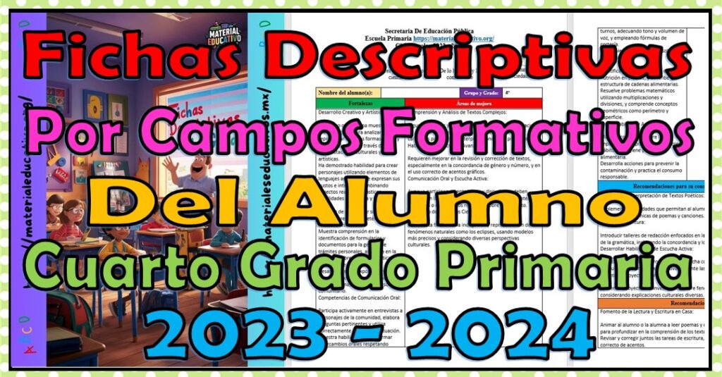 Fichas descriptivas por campos formativos del alumno del cuarto grado de primaria del ciclo ...