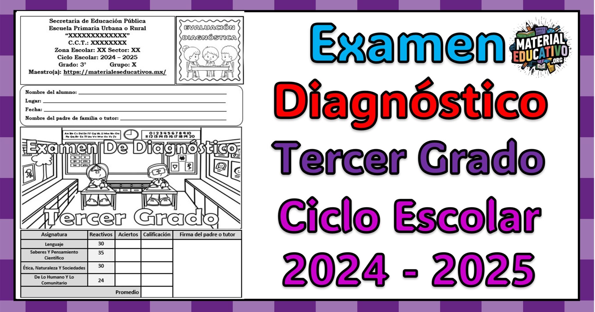 Examen De Diagnóstico Del Tercer Grado De Primaria Del Ciclo Escolar