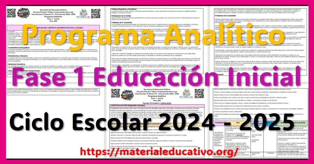 Programa analítico de la fase 1 de educación inicial del ciclo escolar ...