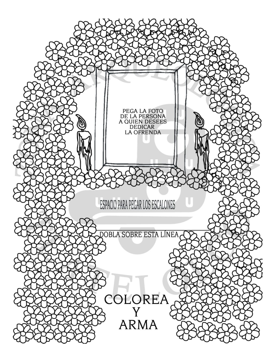 Estupendas ofrendas de día de muertos para armar y colorear | Material ...