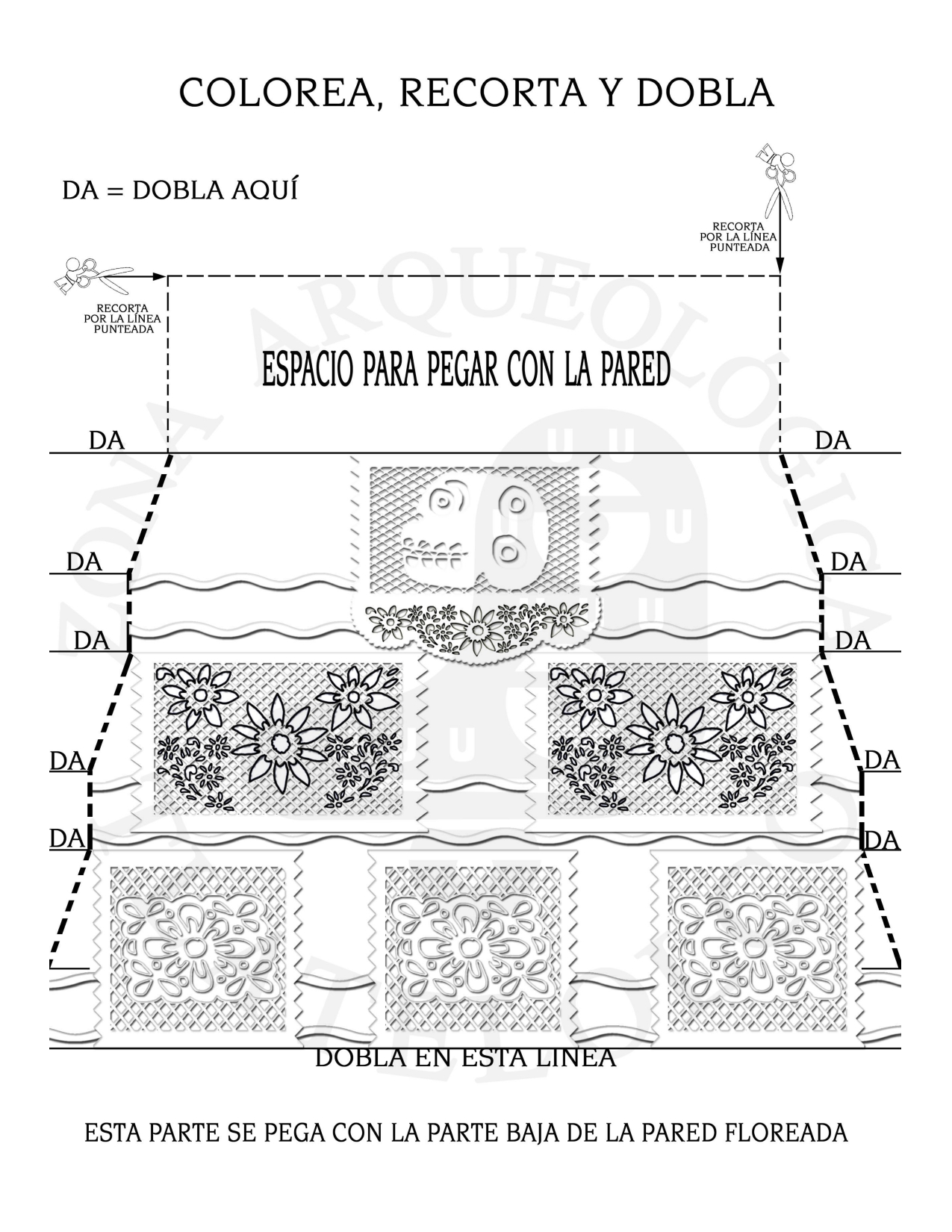 Estupendas ofrendas de día de muertos para armar y colorear | Material ...