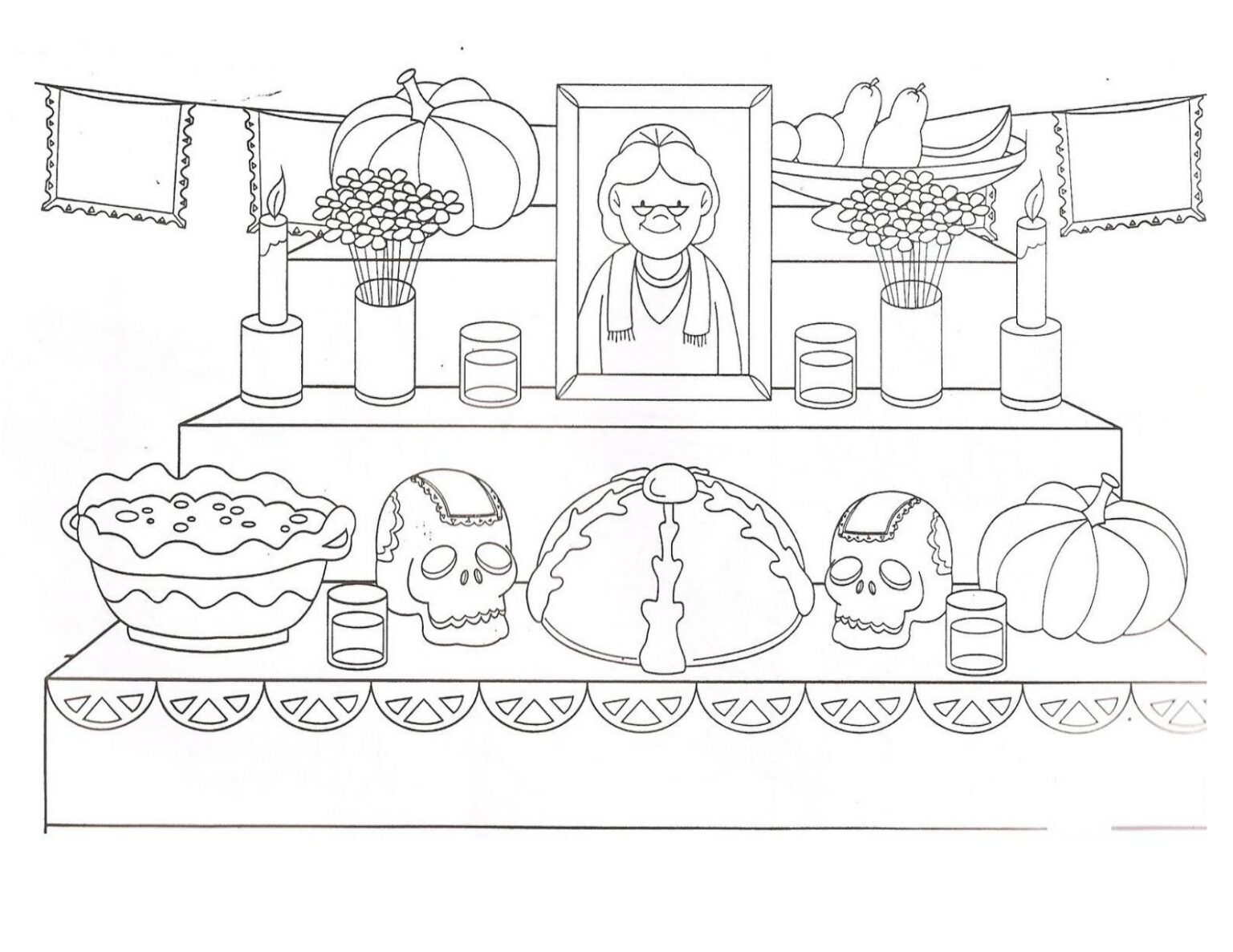Estupendas ofrendas de día de muertos para armar y colorear | Material ...