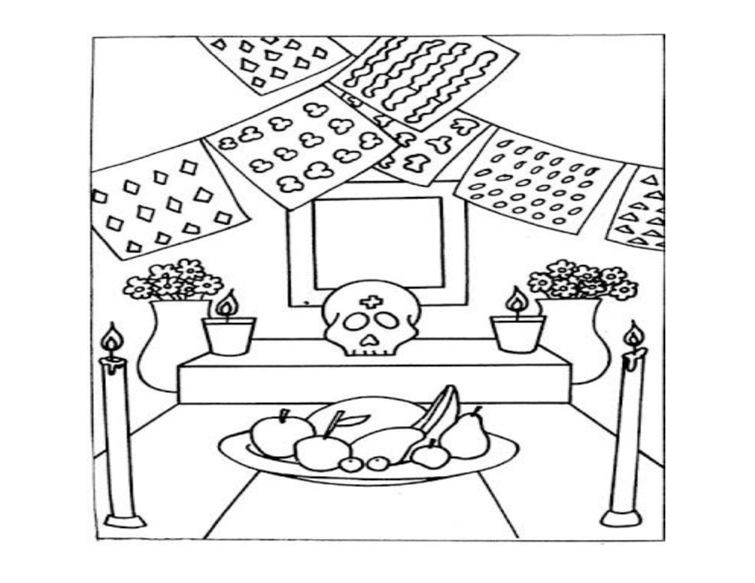 Estupendas Ofrendas De Día De Muertos Para Armar Y Colorear Material